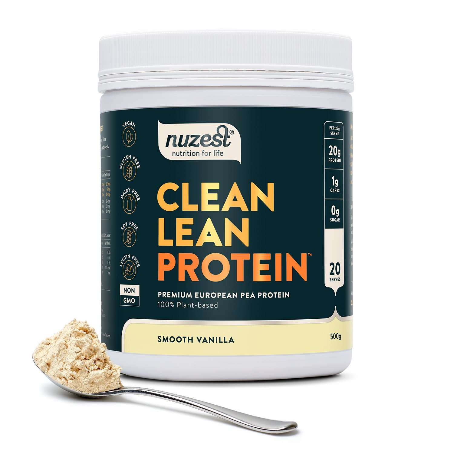 SU Nuzest Smooth Vanilla Pea Protein Powder 500g - Spicebox Organics