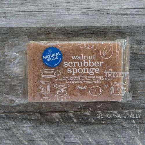 Natural Value Walnut Scrubber Sponge - Spicebox Organics